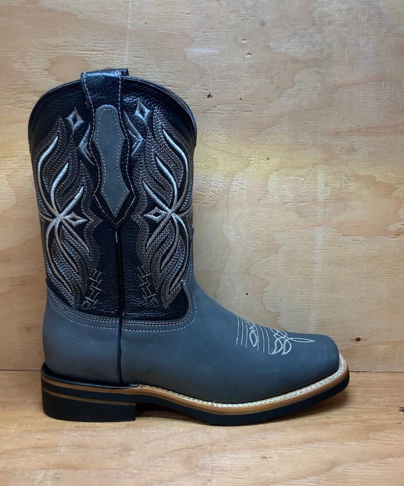 Men Western Cowboy Square Toe Boot Bota Vaquera Caballero Est. 699 - Etsy