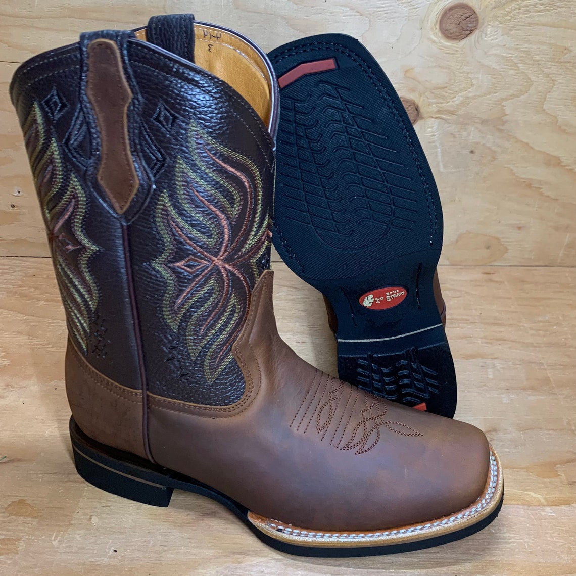 Men Western Cowboy Square Toe Boot Bota Vaquera Caballero Est. 699 - Etsy