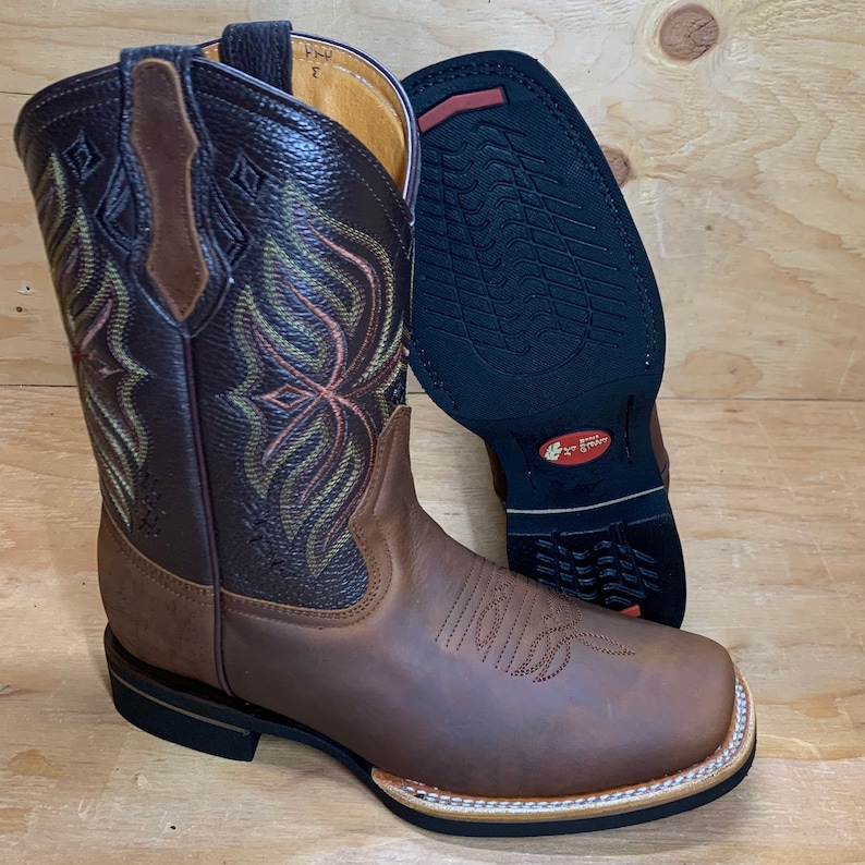 Men Western Cowboy Square Toe Boot Bota Vaquera Caballero Est. 699 - Etsy