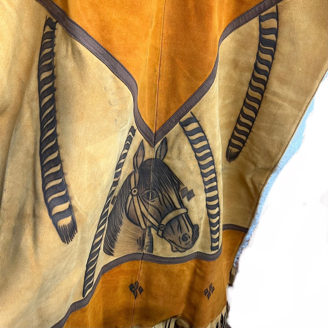 Western Leather and Wool Poncho Cowboy Horse Caban Vaquero Caballo ...