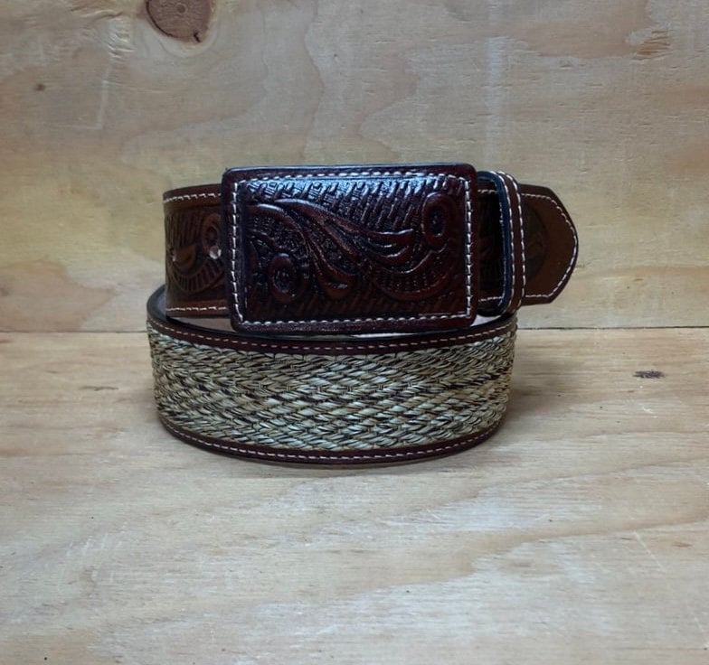 Men's Western Belt. Cowboy 2" Wide Rodeo Leather Belt Cinto Charro ...