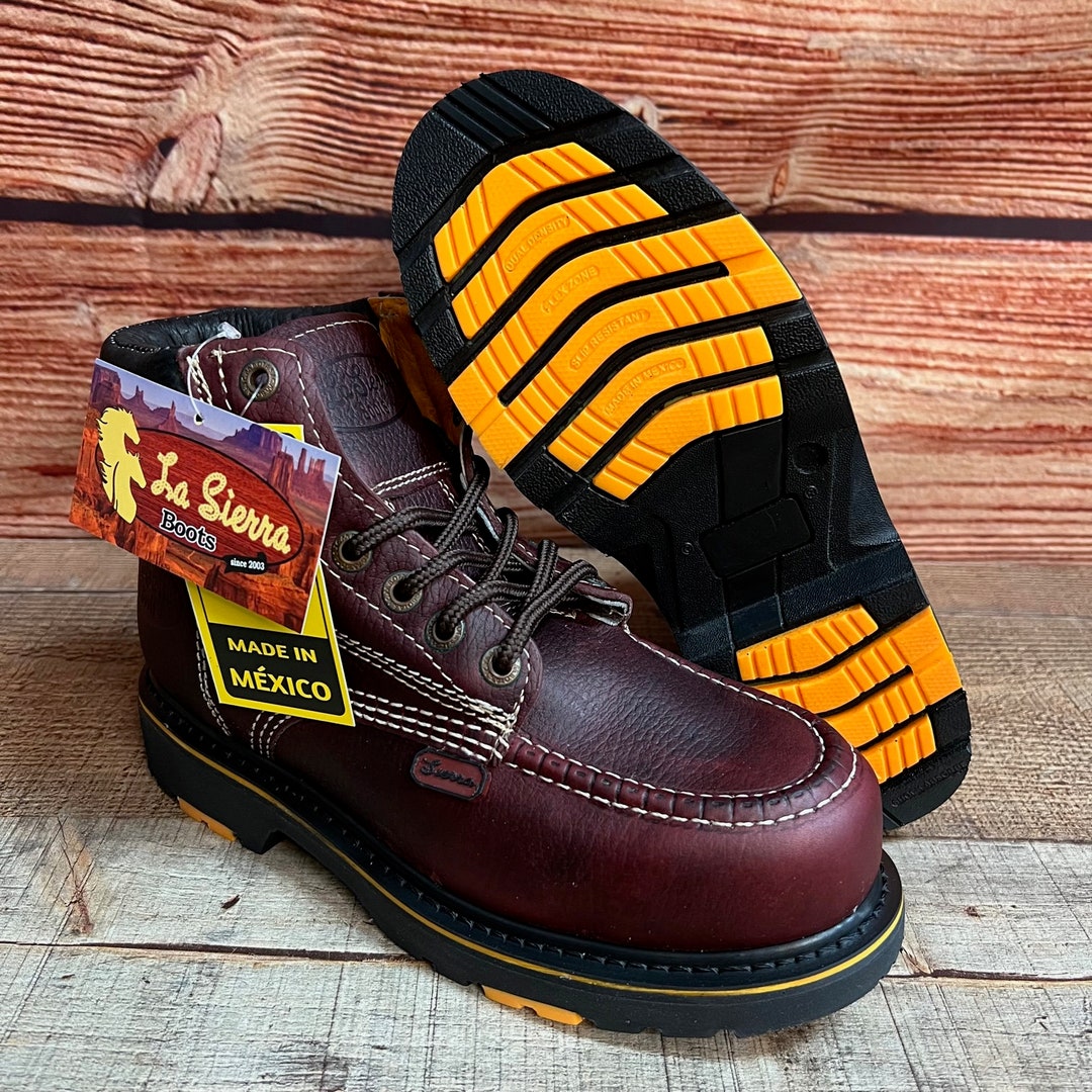 Men's Oil Water Resistant Heavy Duty Sole Leather Construction Work ...