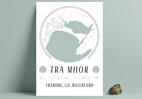 Tramore Waterford Ireland Print Map Poster in Irish Totally | Etsy