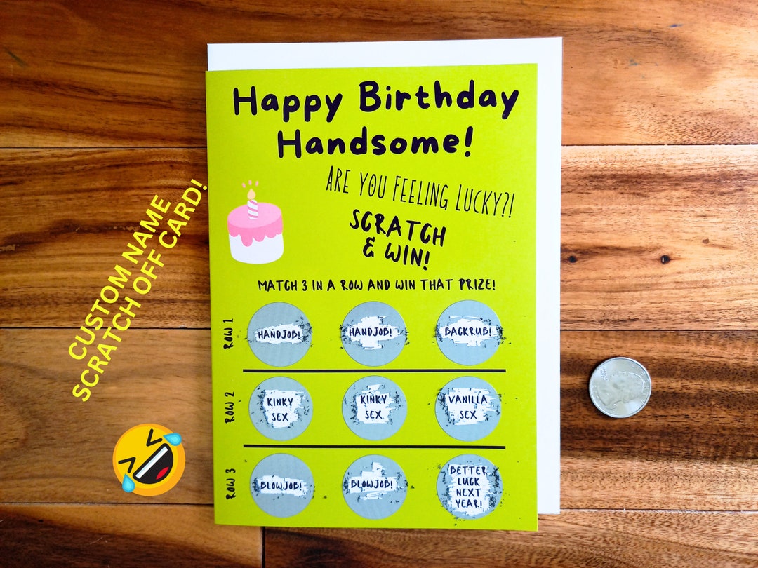 Personalized Raunchy Scratch off Birthday Card for Him - Etsy