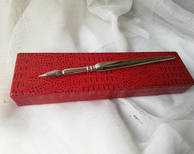Vintage Solid Silver Fountain Pen: Sterling Silver With Portuguese ...