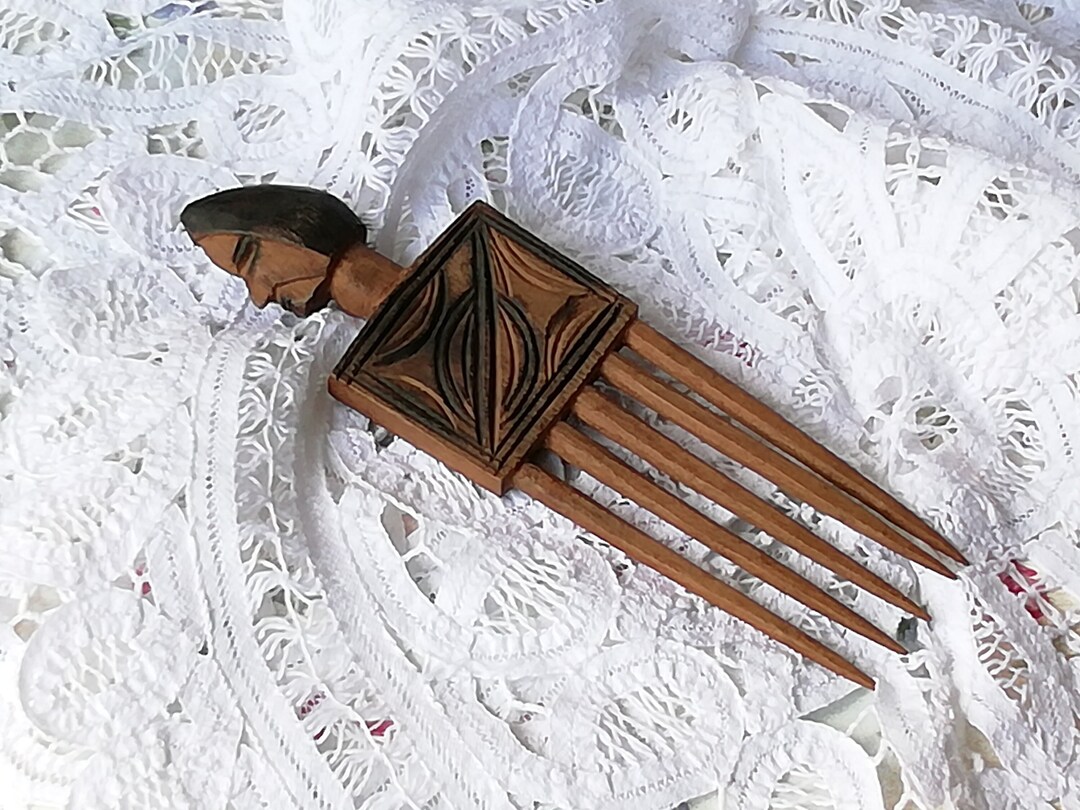 Vintage 1960s African Wooden Comb – Handmade Ethnic Hair Accessory - Etsy