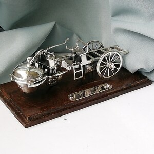 Antique Sterling Silver Steam Engine Model fardier à Vapeur Hand-carved ...