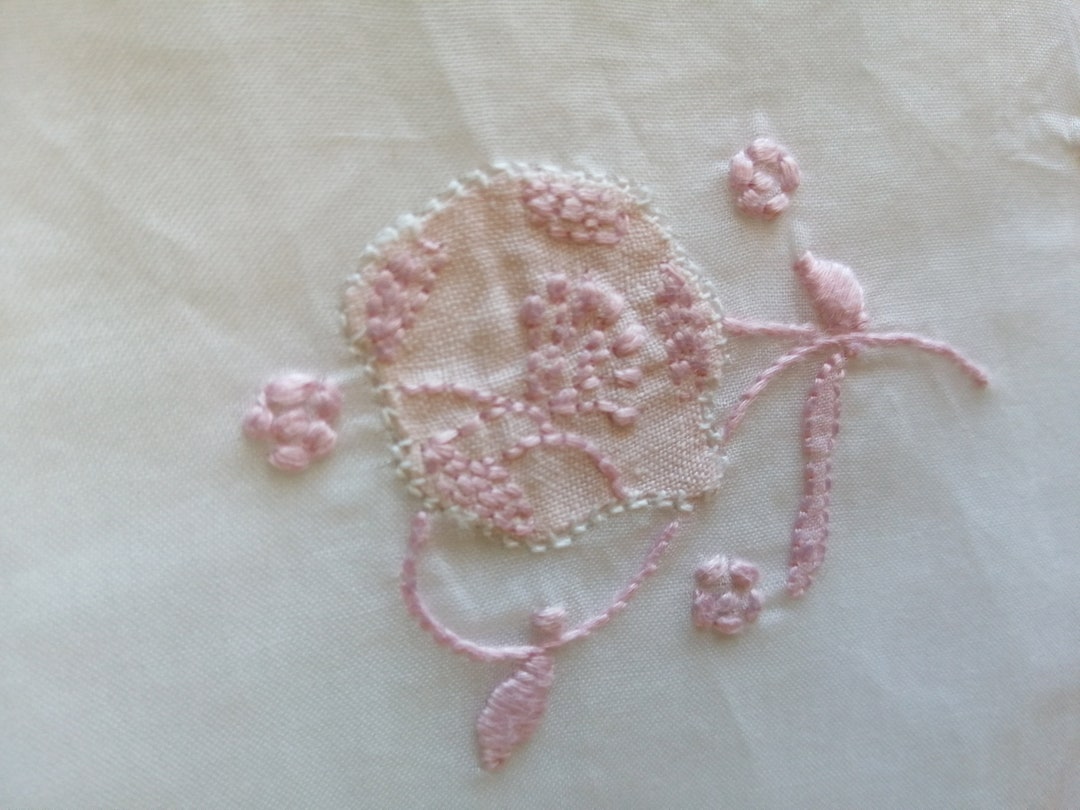 Antique Madeira Embroidery, Marghab. Fine Silk Thread Embroidery on ...