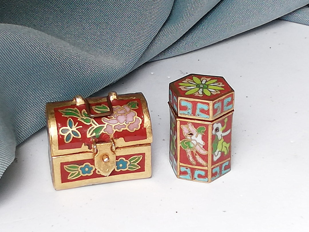 Vintage Trinket Box .chinese Cloisonne. Miniatures Chest / - Etsy