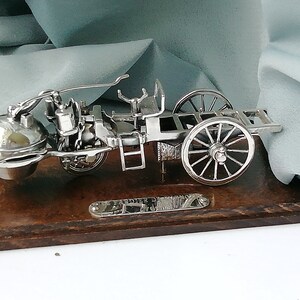 Antique Sterling Silver Steam Engine Model fardier à Vapeur Hand-carved ...