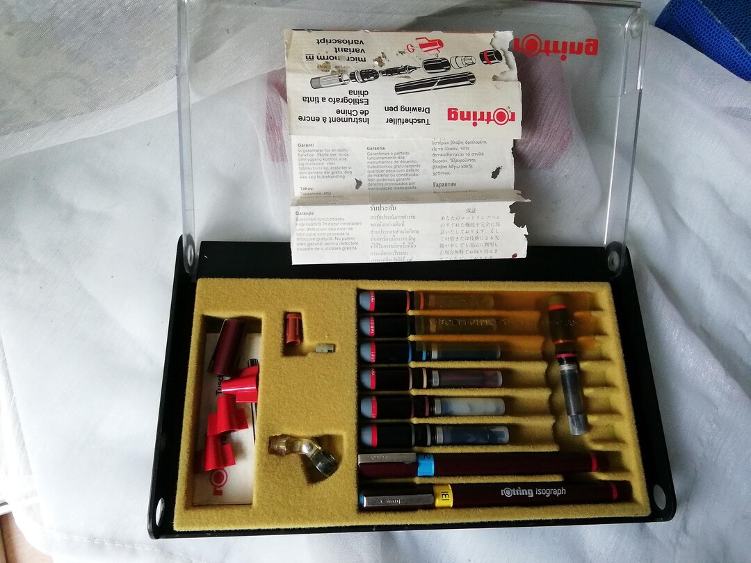 Vintage Rotring Architecture Drawing & Drafting Set – Mechanical Pen ...