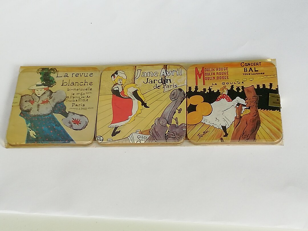 Collectible Vintage 60s Bohemian Theme Coasters From France - Retro ...