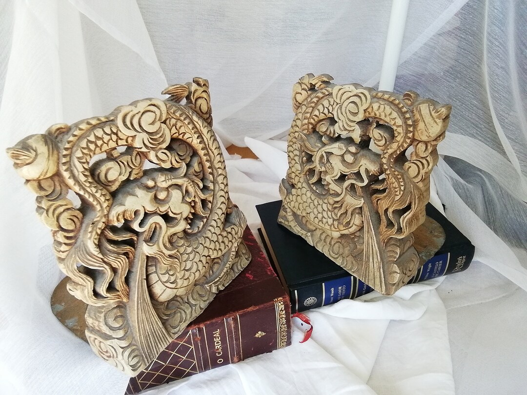 Antique Chinese Dragon Book Stand – Hand-carved Oriental Wooden Book ...