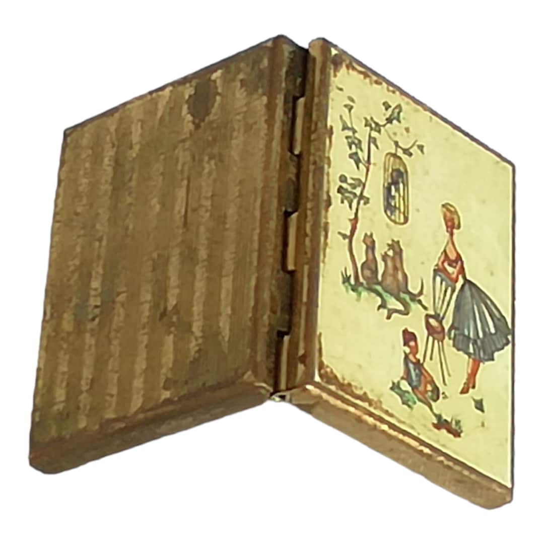 Rare Vintage 1940 Portrait Frame Box - Hand-painted Brass Lid - Etsy