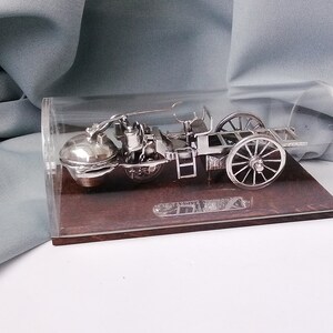 Antique Sterling Silver Steam Engine Model fardier à Vapeur Hand-carved ...