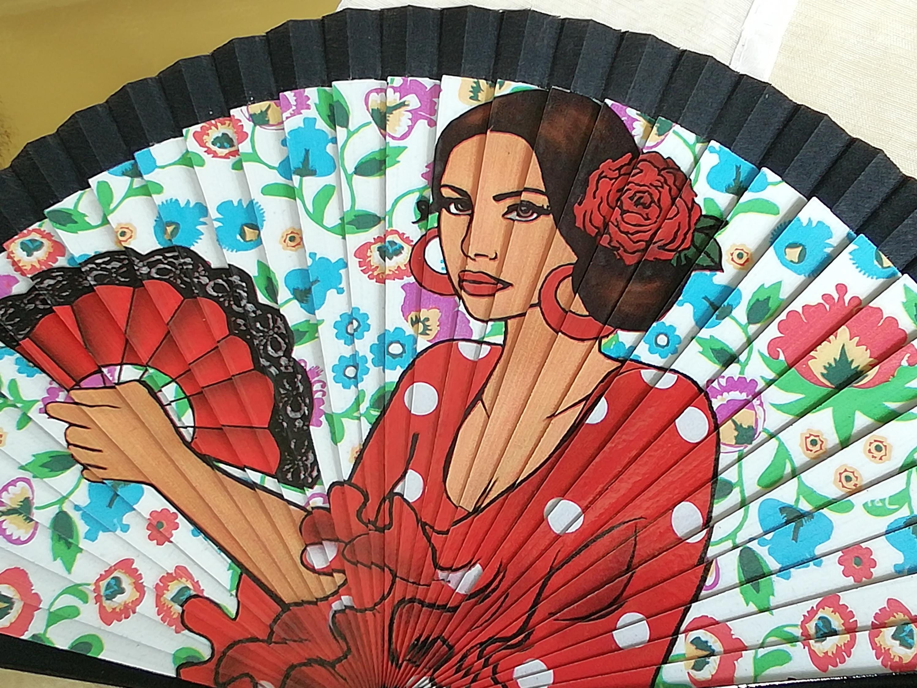 Vintage Spanish Dance Fan - Traditional Flamenco Hand Fan - Unique ...