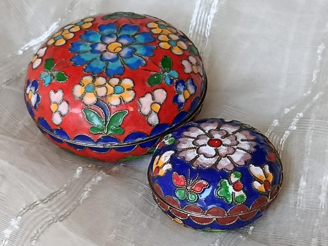 Cloisonné Trinket Box Set -ring Gift Box - Collectible Handcrafted ...