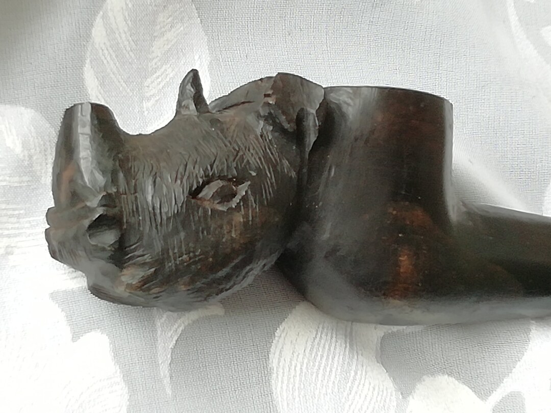 Handmade Noble Wood Pipe. From Africa. Hand Craved. Decorative Vintage ...