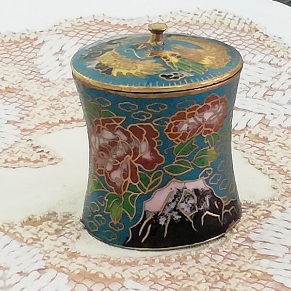 Antique Enamel Trinket Box - Etsy