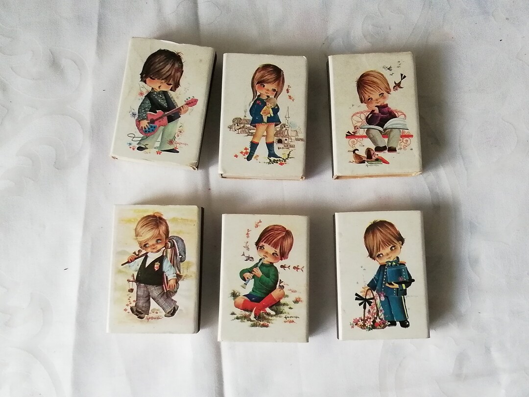 Vintage Matchbox Collection Kids Theme: Set of 6 Small Boxes - Charming ...