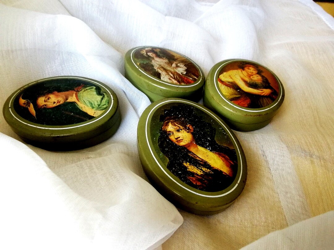 Antique Swiss Tin Boxes Set of 4 – Vintage Collectible Metal Tins ...