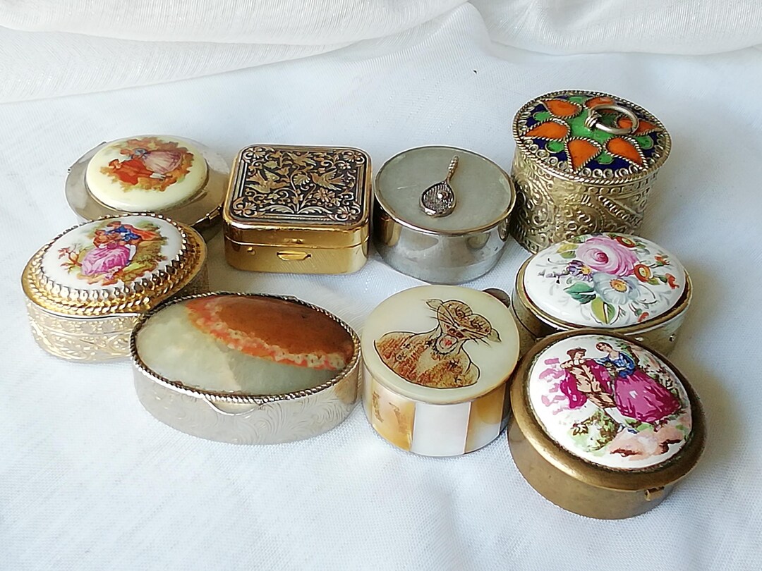 Vintage 1980s Trinket Box Collection Decorative Keepsake Box Set ...