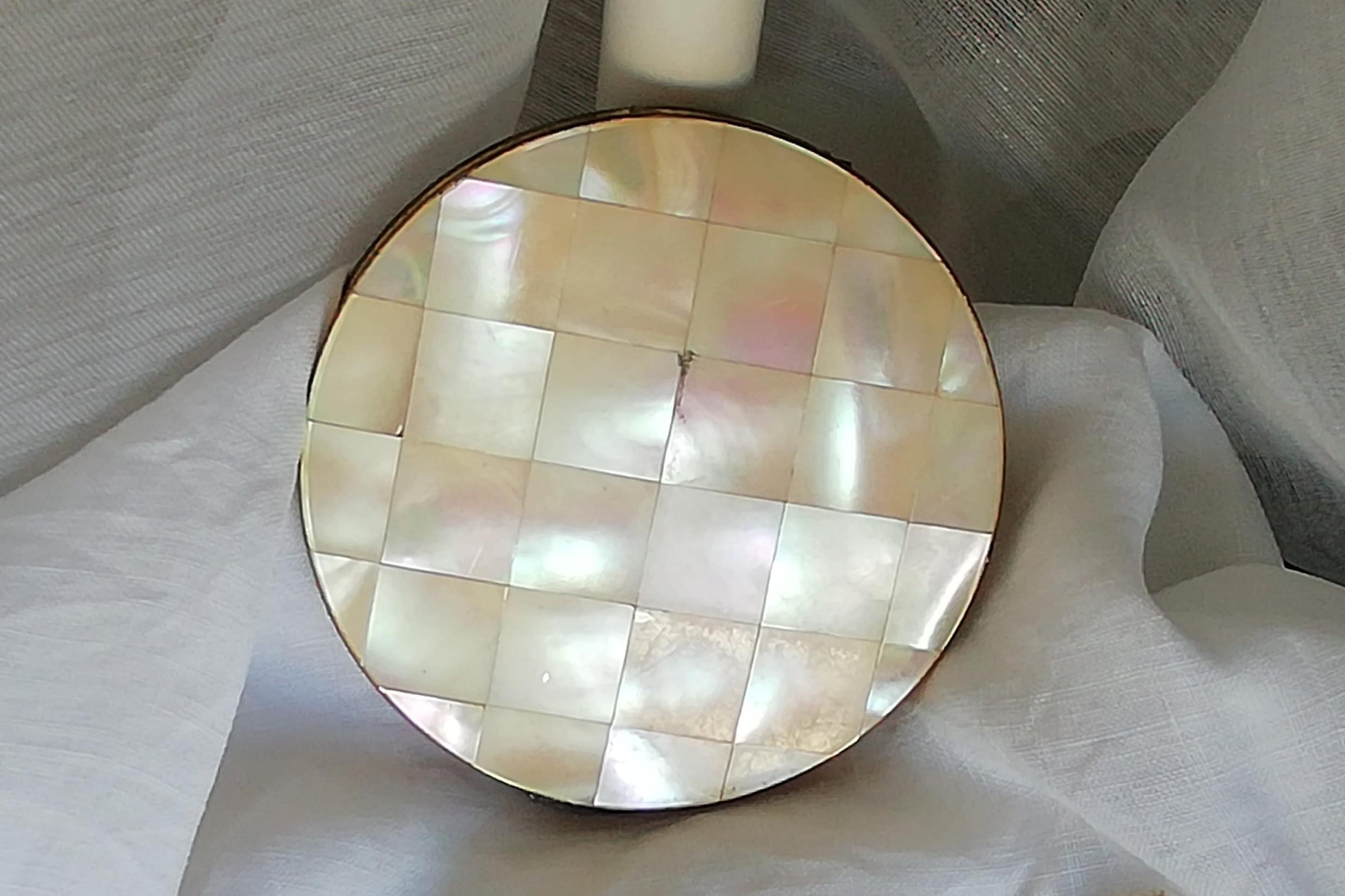 Vintage Mother of Pearl Compact Powder Box A Collector's - Etsy