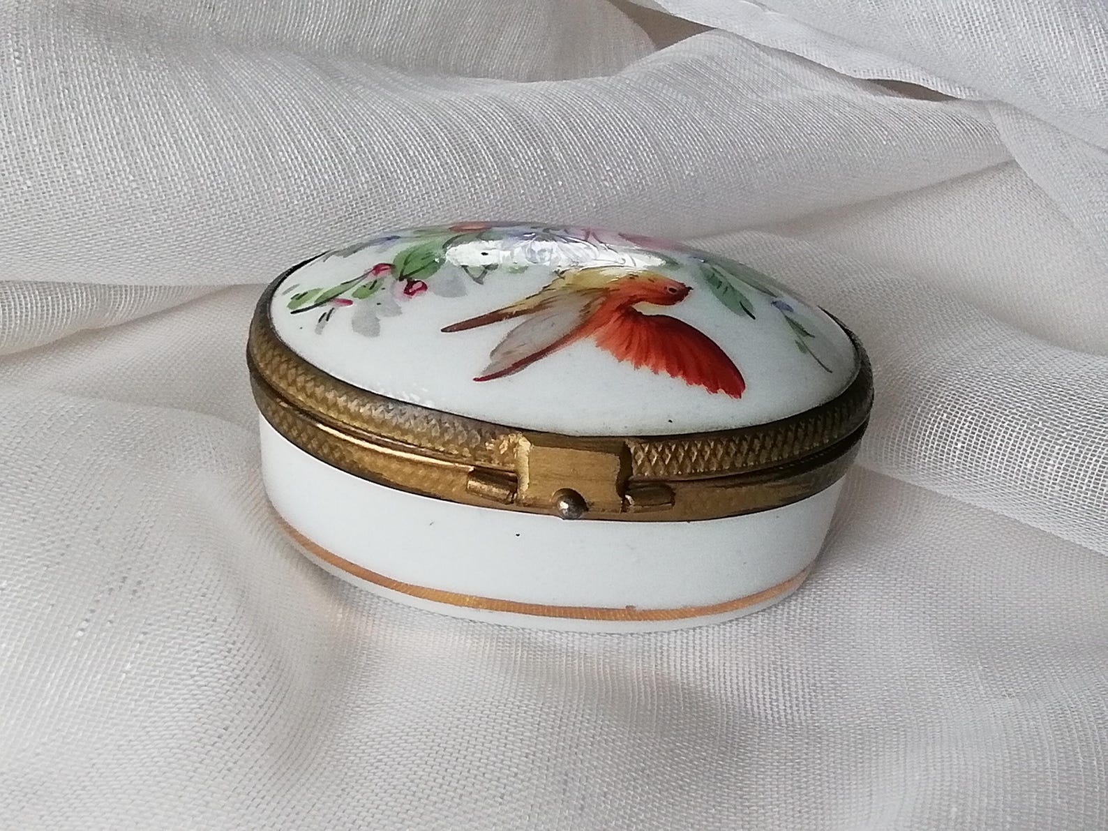Vintage Limoges Porcelain Pill Box: Floral Spring Theme, AMR Ancien ...