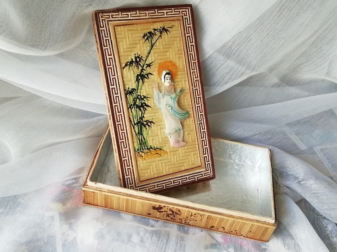 Vintage Antique Chinese Tea Box Handmade Wooden Box With Mother of ...
