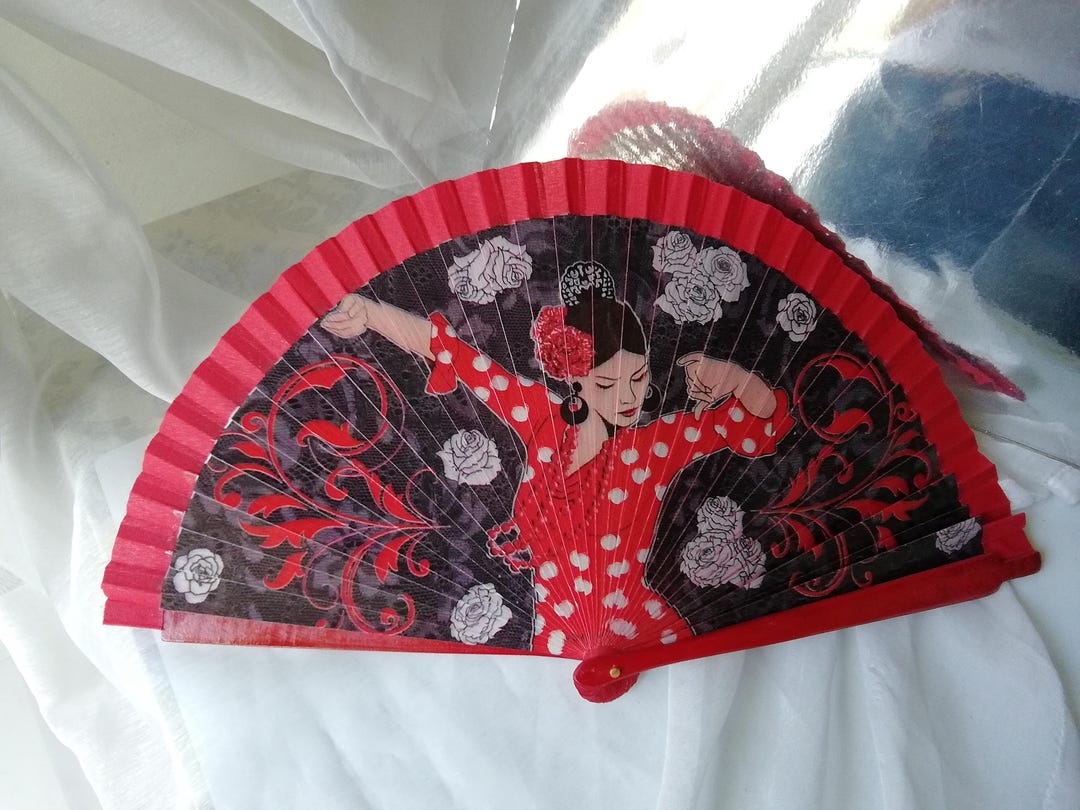 Vintage Spanish Dance Fan - Traditional Flamenco Hand Fan - Unique ...