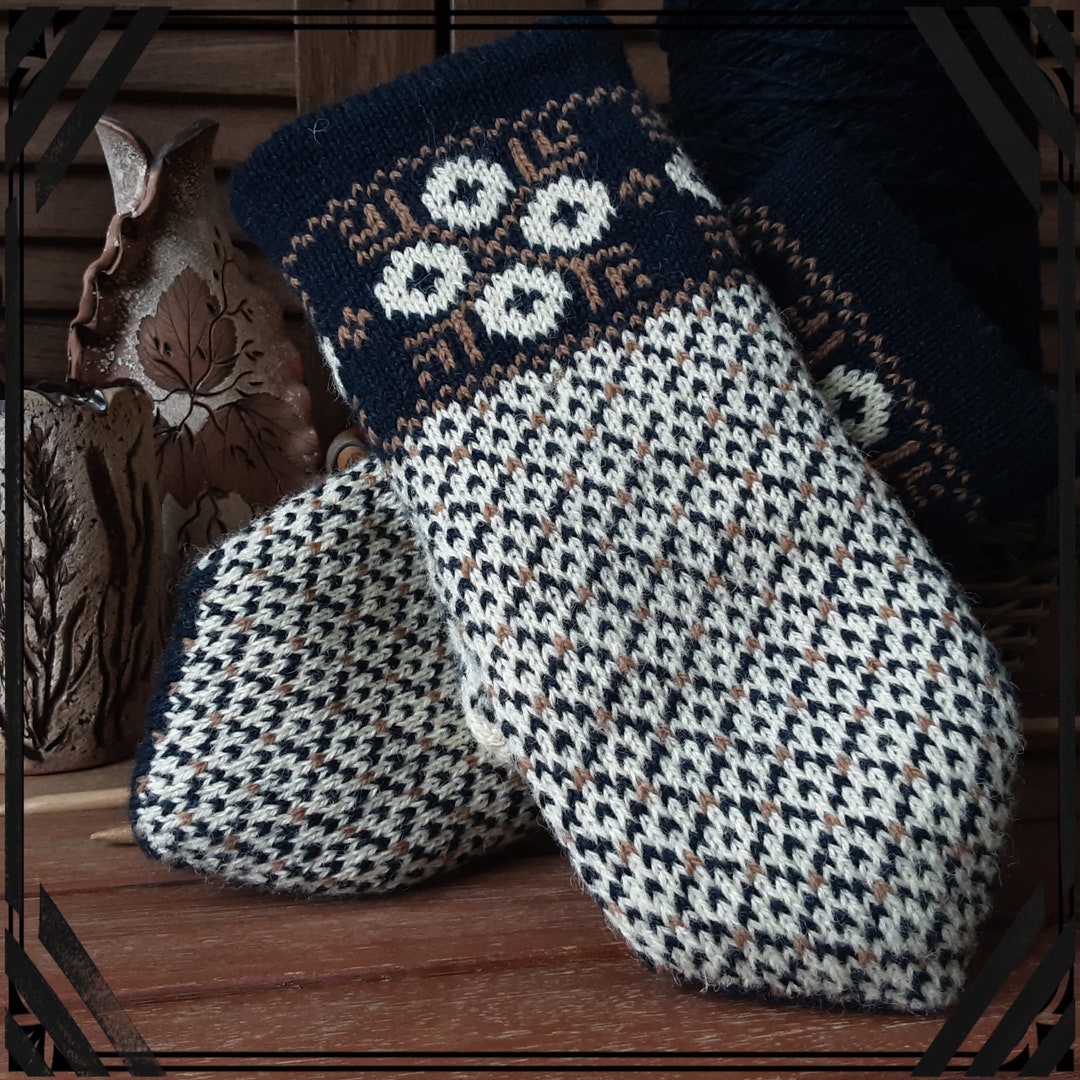 Knitted Mittens With an Extra Woollen Layer Inside - Etsy