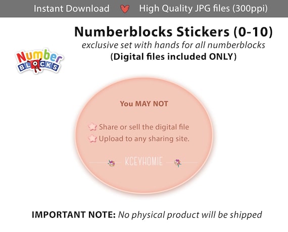 Numberblocks Faces 010 And Hands 29cm A4 Stickers Printing Etsy