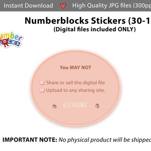 Numberblocks Faces 30-100 and Hands 1.9cm, A4 Stickers Printing ...