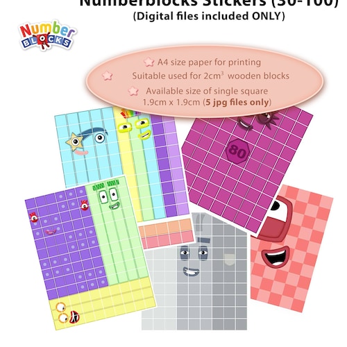 Numberblocks Face Stickers 30-39 Instant Download PDF / PNG - Etsy ...