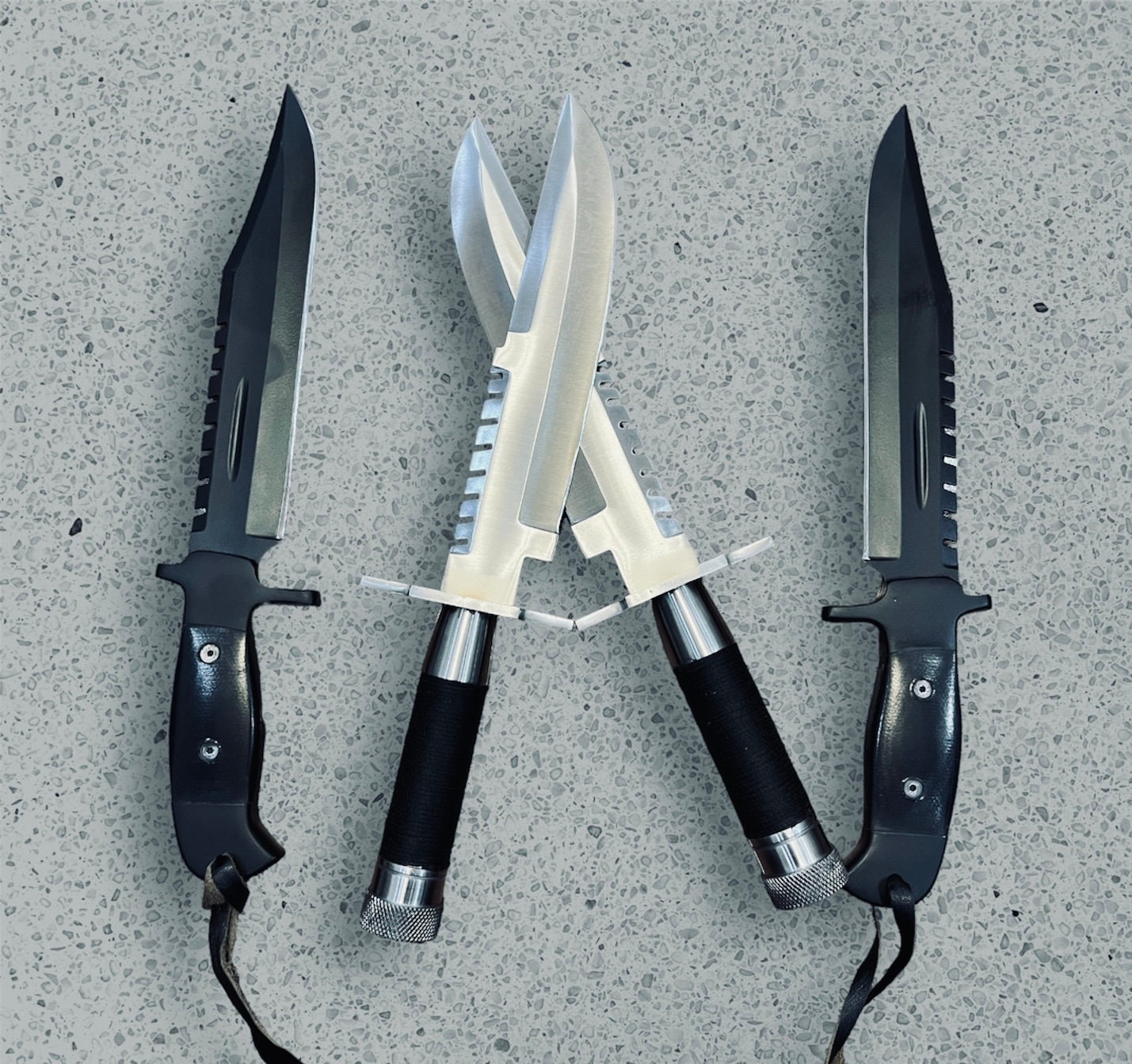 Commando Knives and Bowie Hunting Knives Set of 4 Hand Made D2 Steel ...