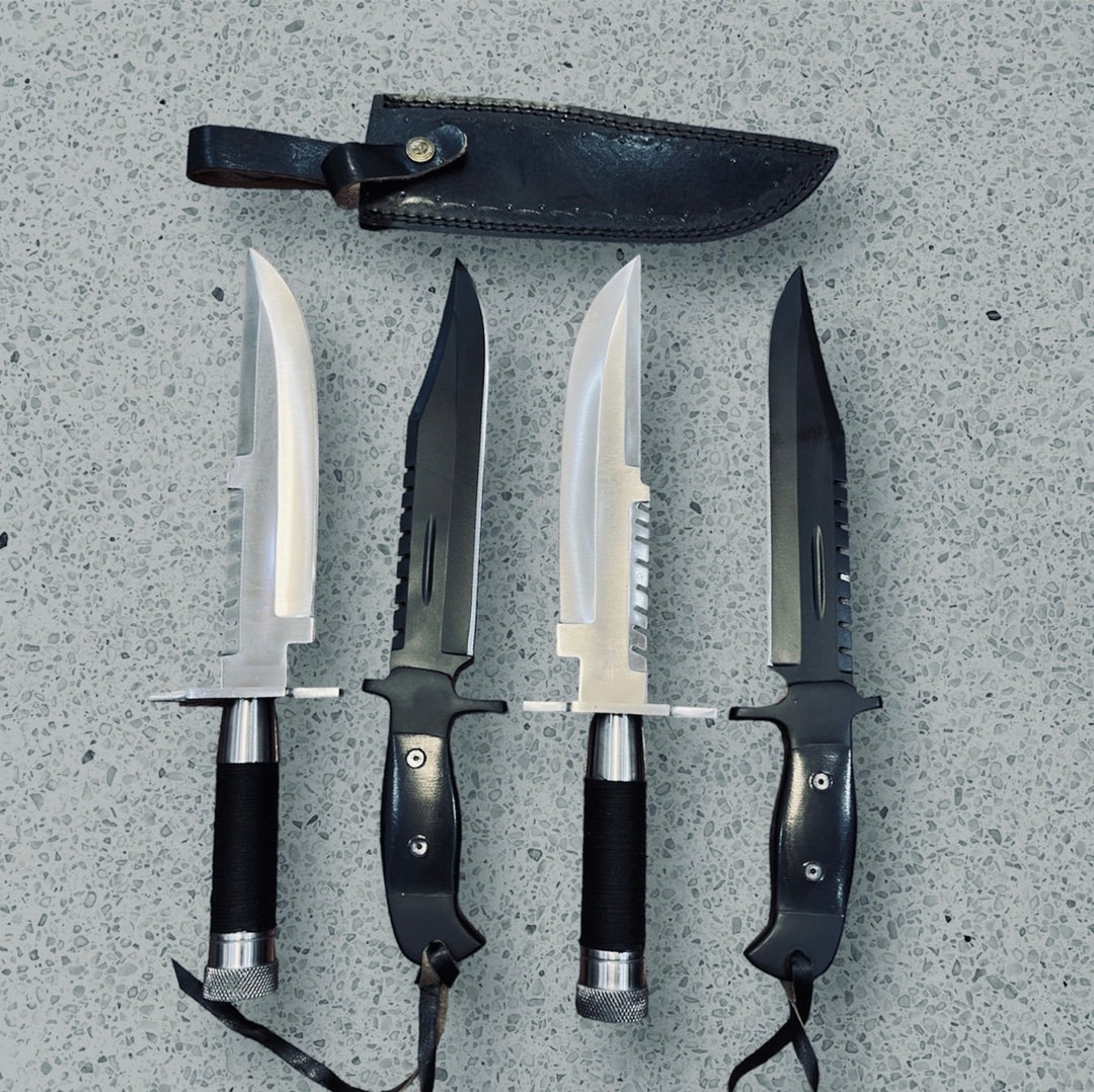 Commando Knives and Bowie Hunting Knives | Set of 4 | Hand Made D2 ...