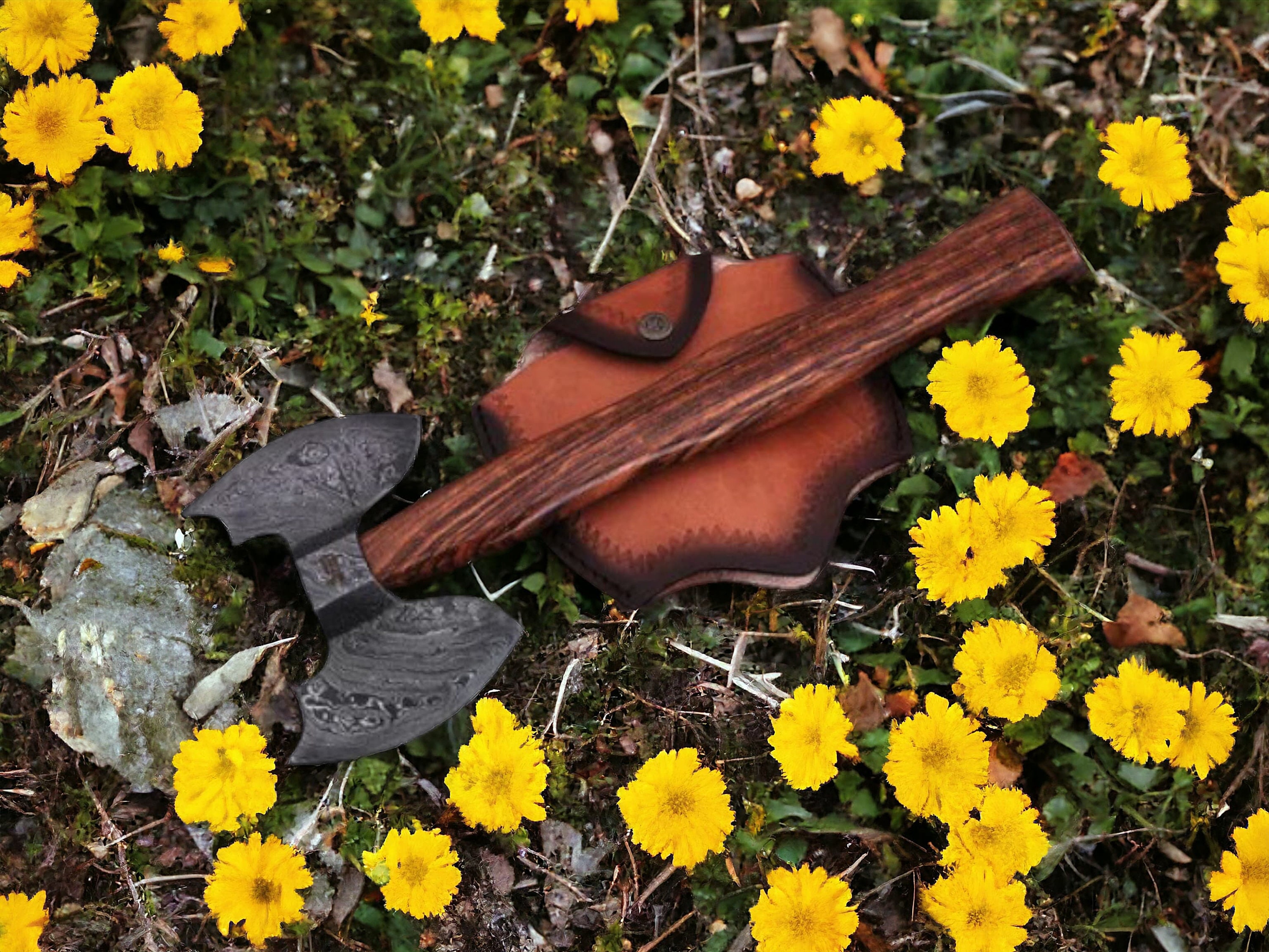 Axe of Batman Custom Handmade Damascus Steel Batman Axe Rose Wood ...