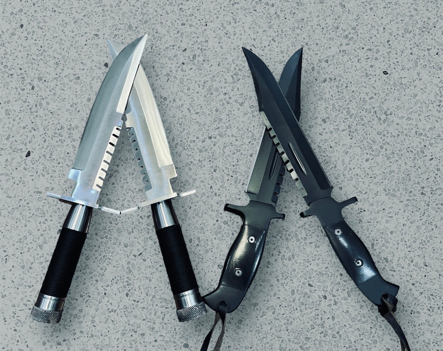 Commando Knives and Bowie Hunting Knives Set of 4 Hand Made D2 Steel ...