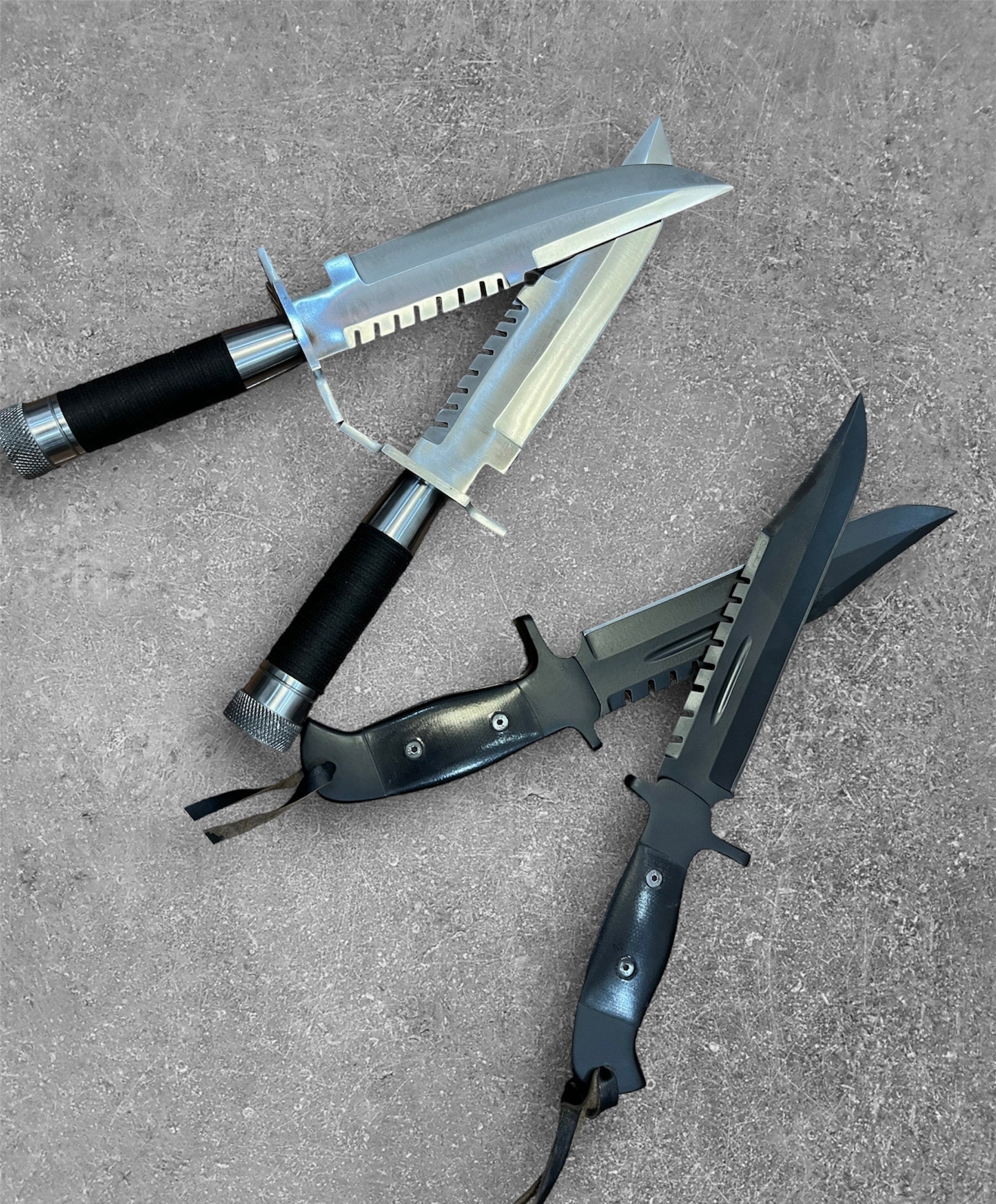 Commando Knives and Bowie Hunting Knives Set of 4 Hand Made D2 Steel ...