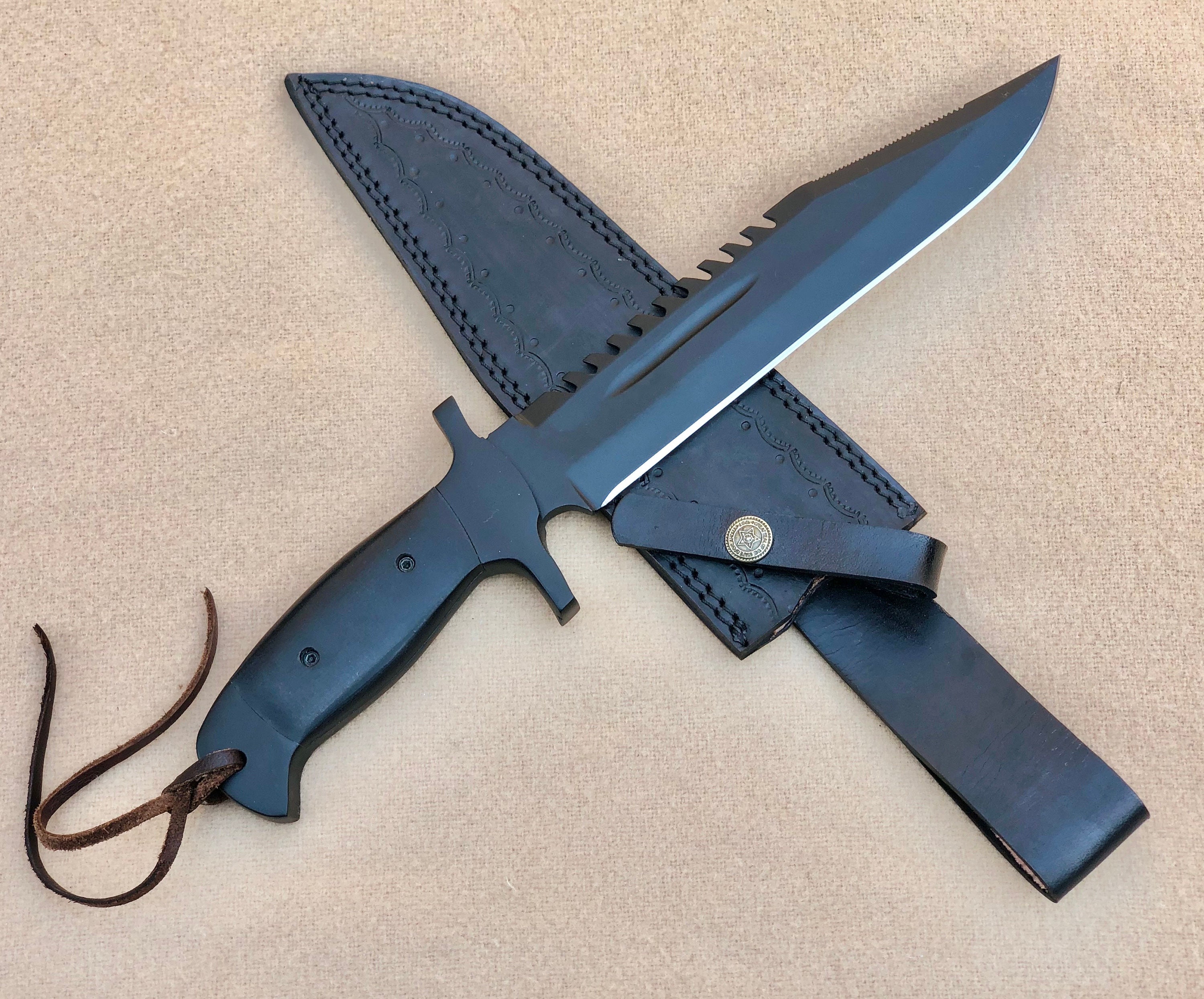 Bowie Knife | Jet Black Powder Coated Steel Knife - Etsy