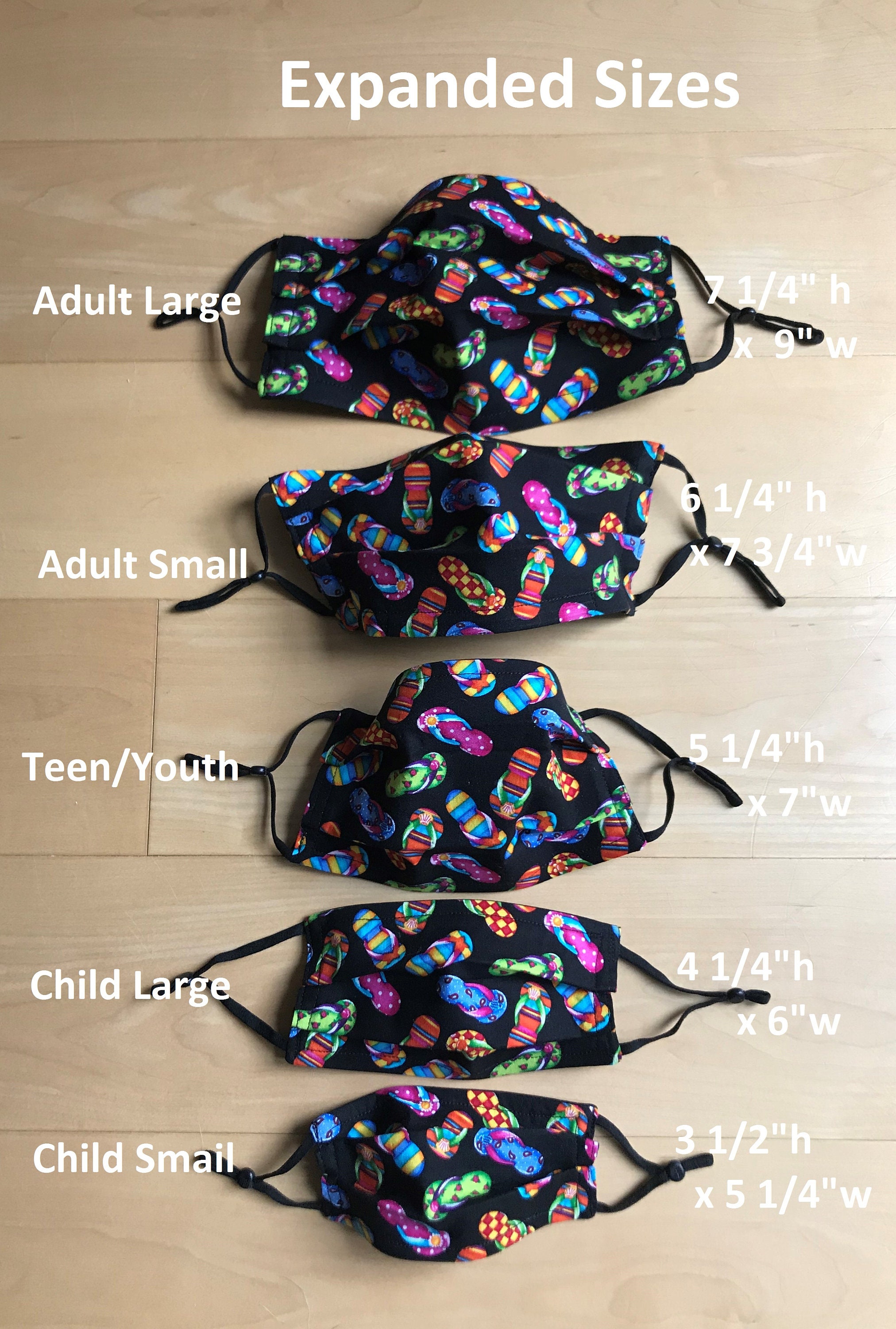 4 Layer Face Mask, Cotton, Pleated Style With Adjustable Ear Loops ...