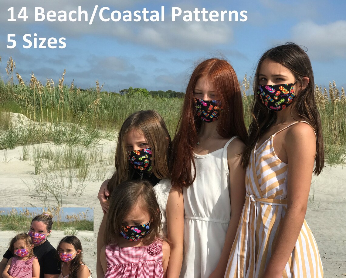 4 Layer Face Mask, Cotton, Pleated Style With Adjustable Ear Loops ...