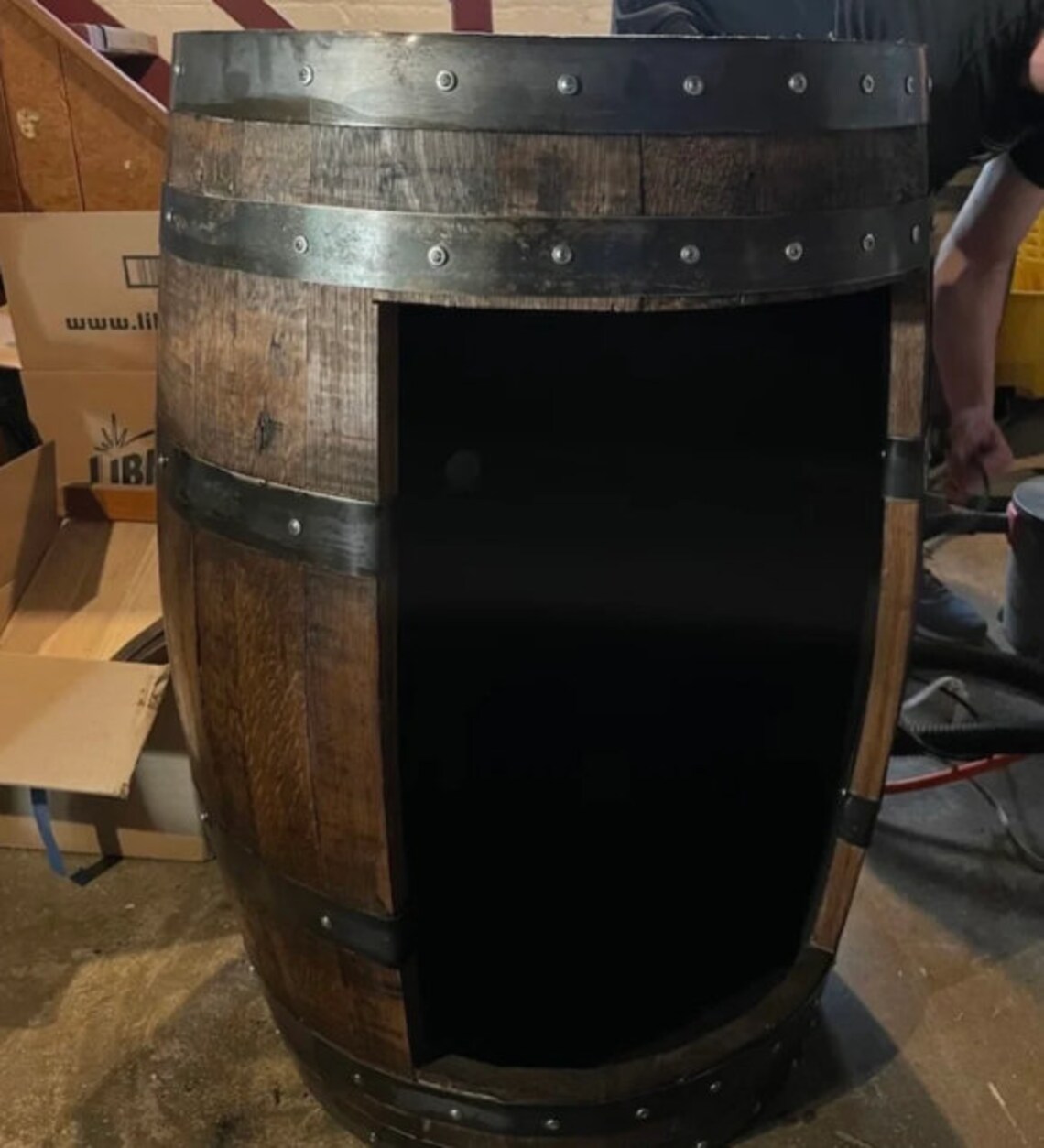 Whiskey Barrel Mini Bar Handcrafted From Authentic Barrel Double Door ...