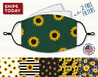 Sunflower Face Mask - Etsy