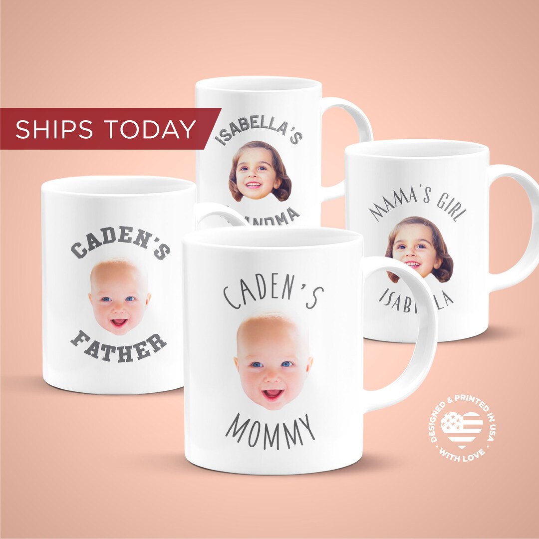Custom Baby Face Mug: Personalized Photo Gift for Mom - Etsy