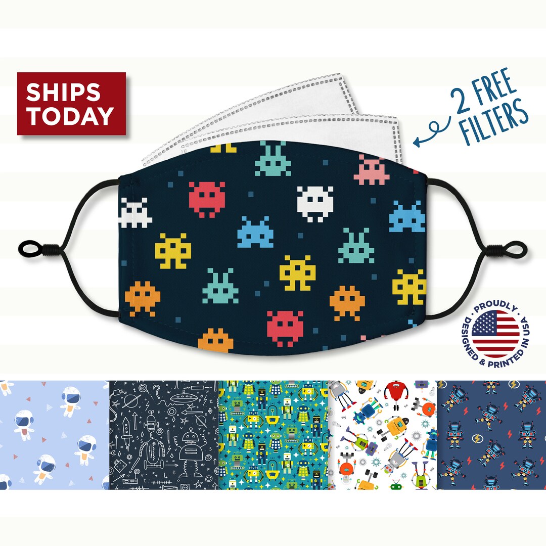 Robot Face Mask Reusable Washable 3 Layer Cotton Mask - Etsy