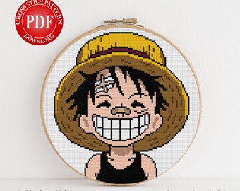 Luffy Cross Stitch - Etsy