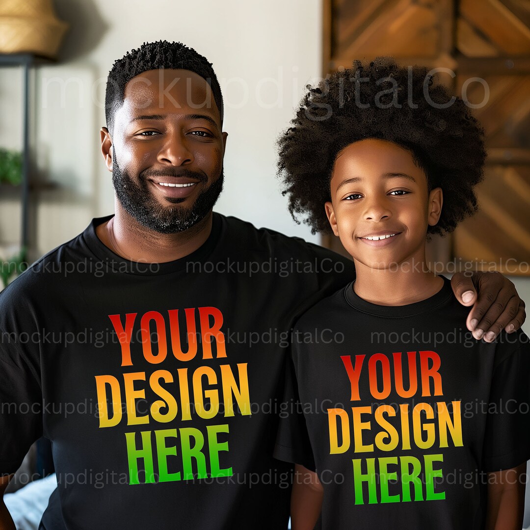 Black Model Mockup, Father Day Mockup, Bella Canvas 3001 Tshirt Mockup ...