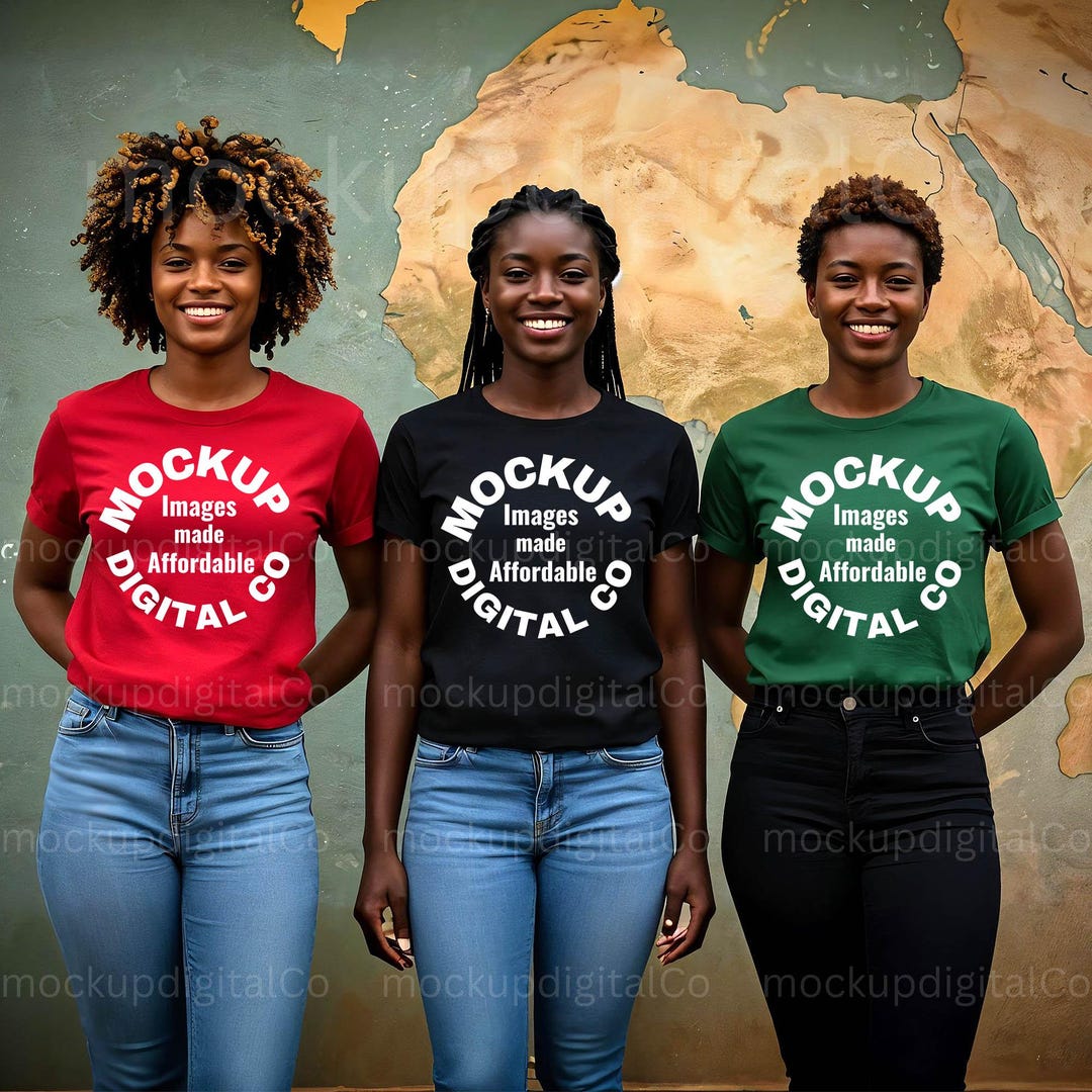 Bella Canvas 3001 T-shirt Mockup Black History Month African American ...