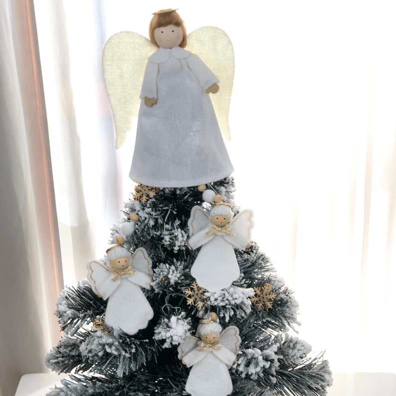 Handmade Angel Christmas Tree Topper, Burlap, Felt, Jute - Etsy